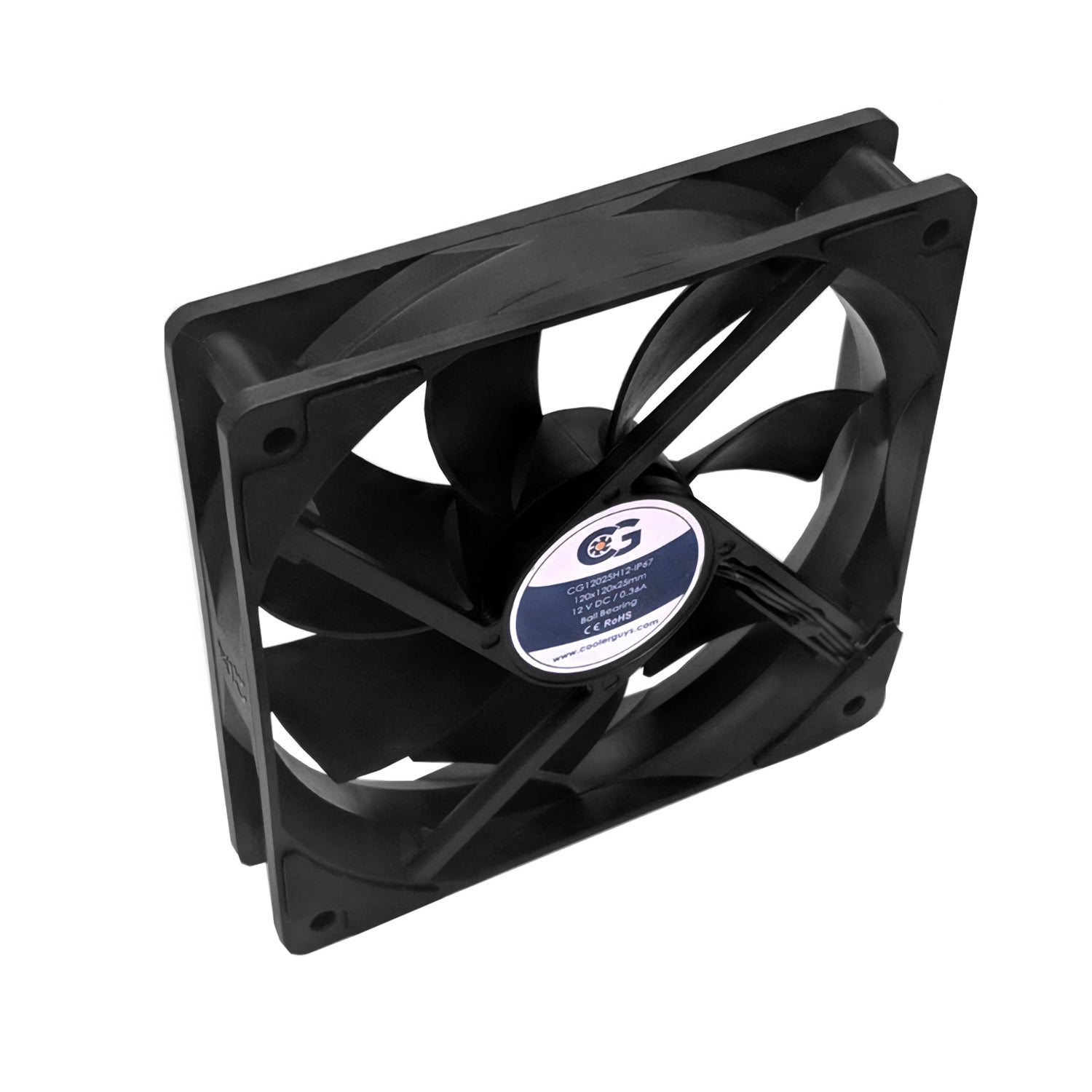 120mm (120x120x25) 3000 RPM IP67 12v Fan CG12025H12 - Coolerguys