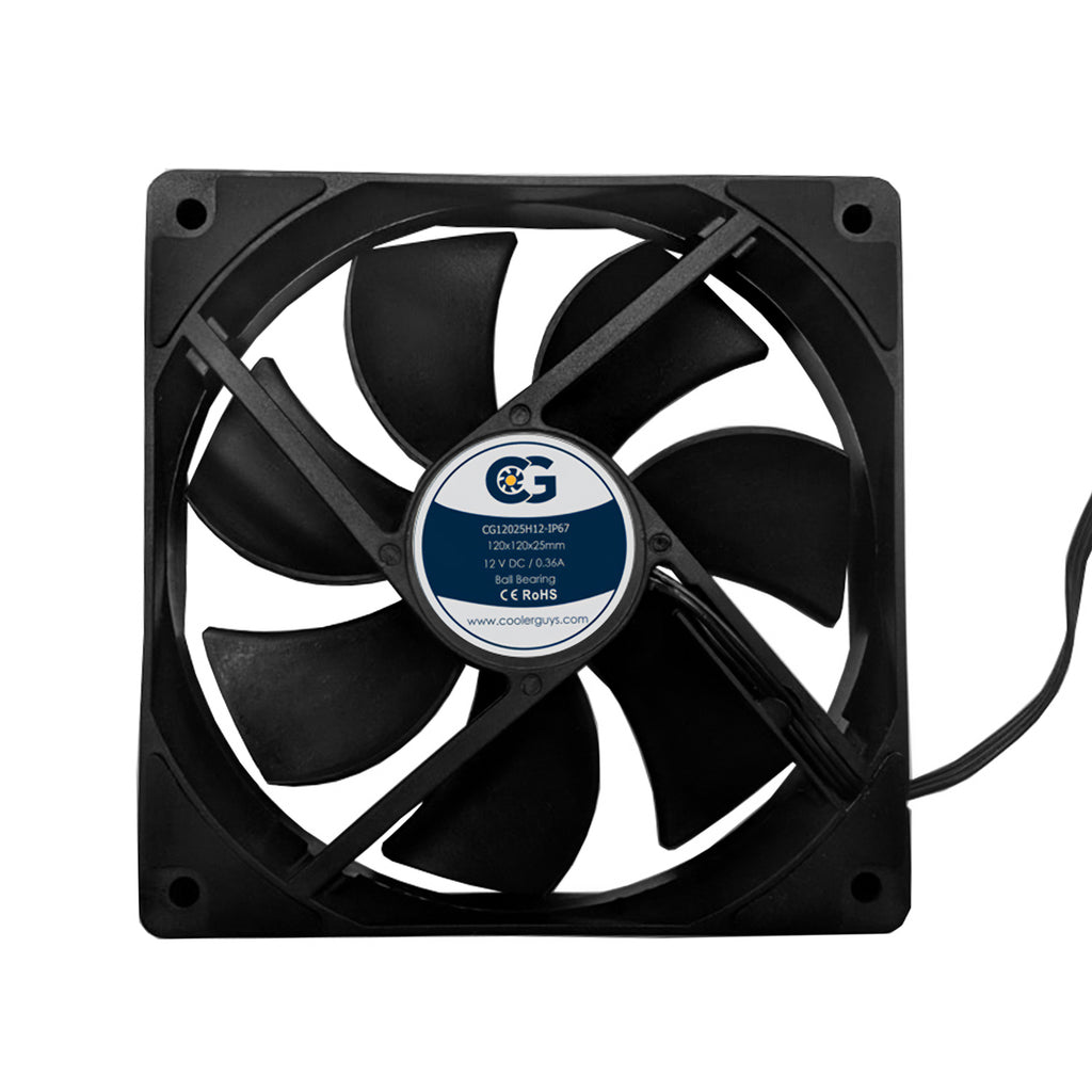 120mm (120x120x25) 3000 RPM IP67 12v Fan CG12025H12 - Coolerguys