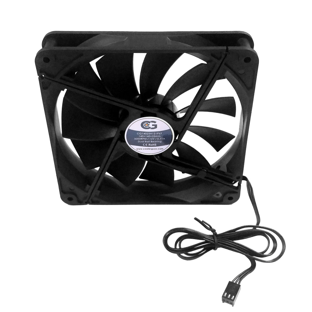 140mm (140x140x25) High Airflow Waterproof IP67 Fan - Coolerguys