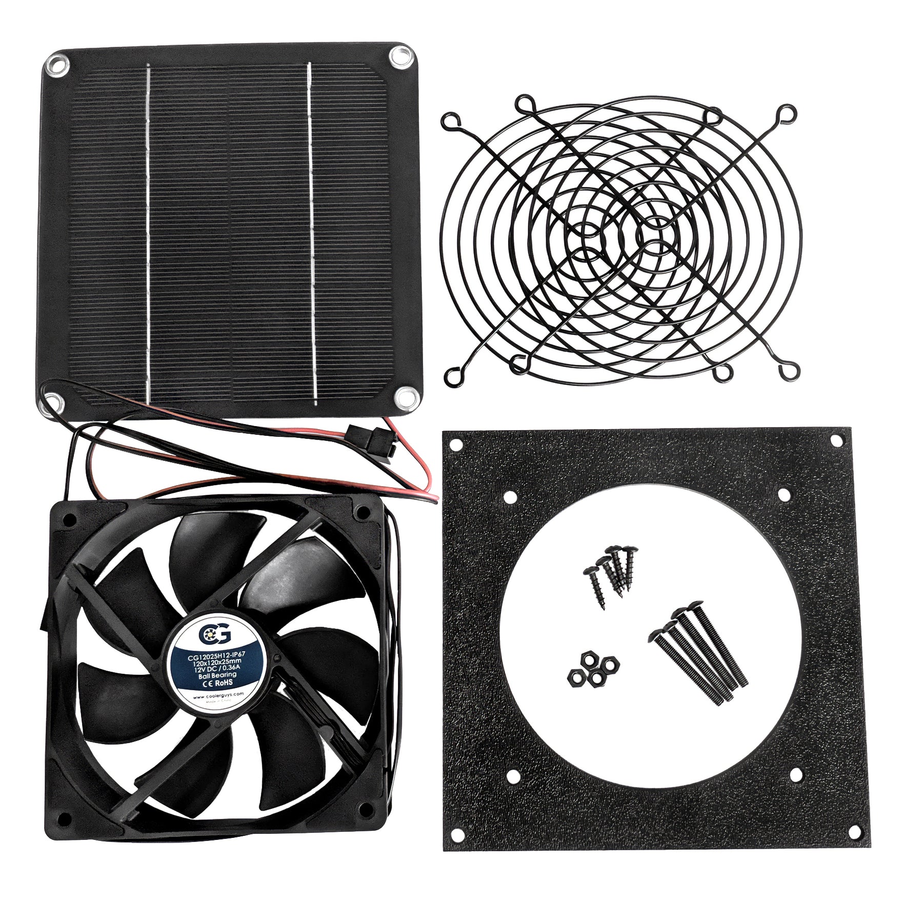 Solar Powered Waterproof Fan Kit - Coolerguys
