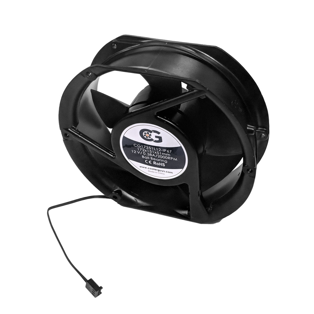 172mm (7") (172x152x51mm) IP67 Waterproof 12v Fan - Coolerguys