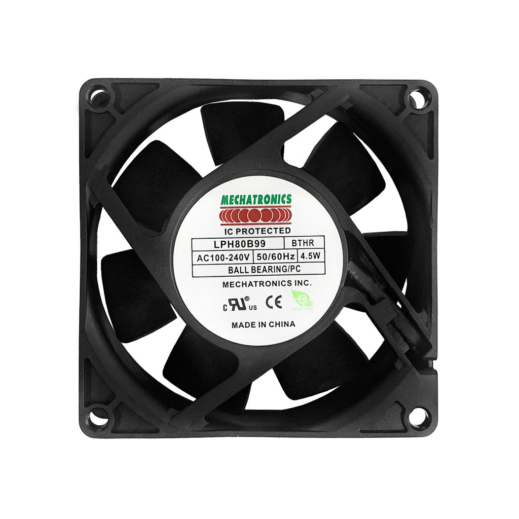Mechatronics 80mm (80x80x25) IP54 100-240vAC Input High Speed Fan LPH8 ...