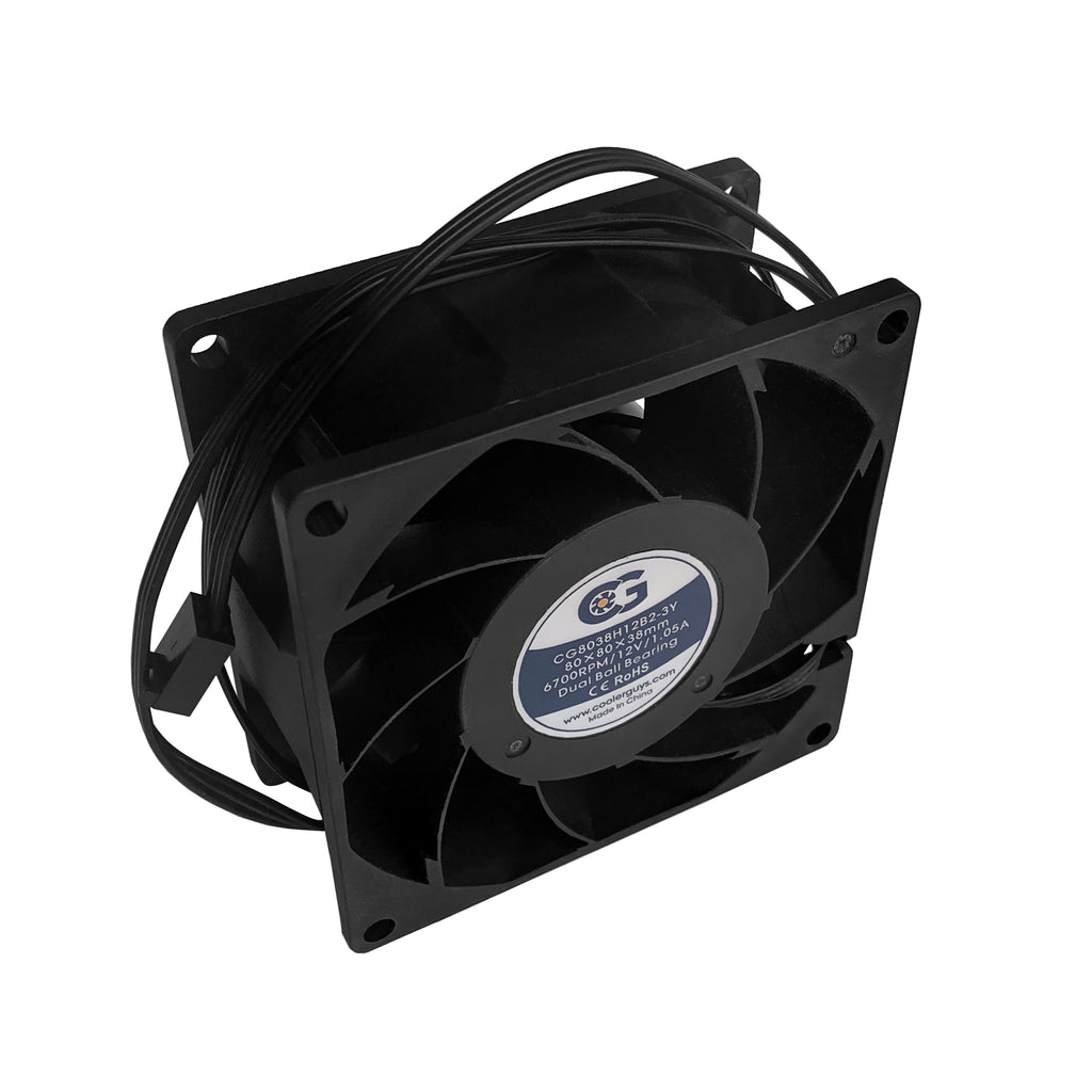 Coolerguys 80x80x38mm 12 VDC 3Pin High Speed Fan CG8038H12B2-3Y