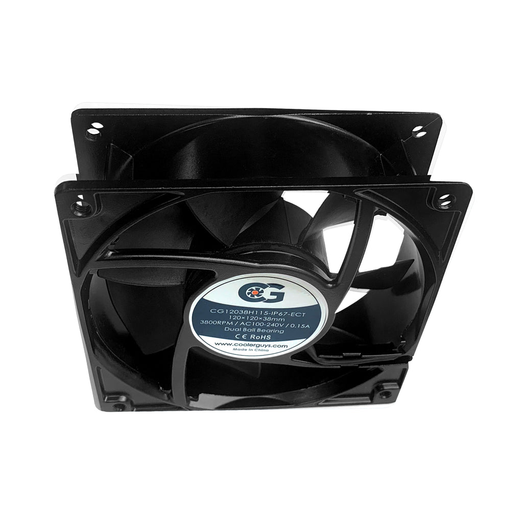 Coolerguys 120x120x38mm 115v High Airflow IP67 EC Fan with Terminal Co
