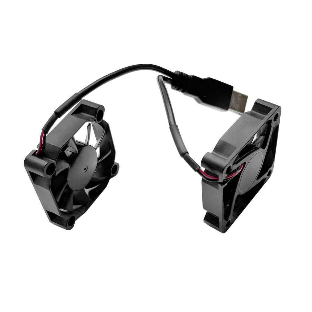Dual (50x50x10) USB Fans, IP67 with 4-inch cord – Coolerguys