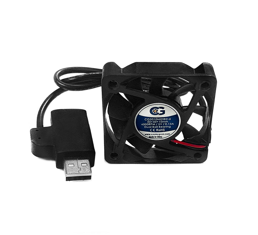 50mm (50x50x10) USB FAN Single Black Grill - Coolerguys