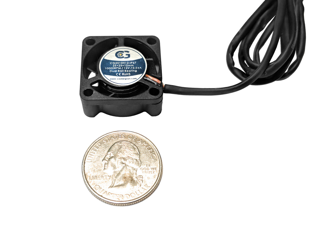 25mm (25x25x10) IP67 12v Fan - Coolerguys