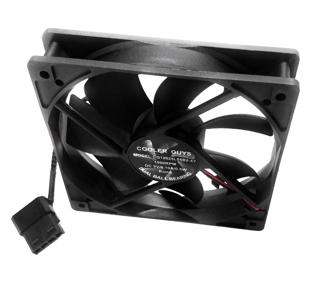 Coolerguys 120mm (120x120x25) Ultra Quiet 5 Volt Fan with 4 Pin Molex