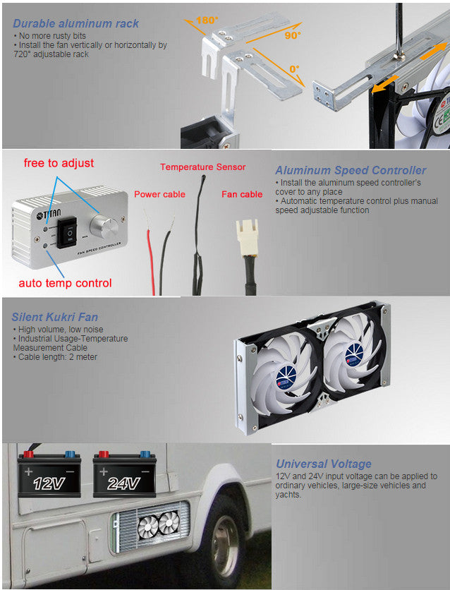 Titan 120 mm Dual Multi-Purpose Rack Fans -#TTC-SC09TZ/B – Coolerguys