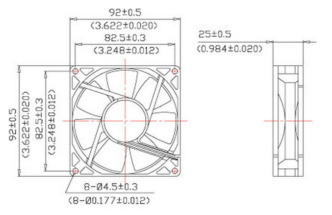 Evercool High Speed 92x92x25mm 12 Volt PWM Fan-EC9225HH12BP – Coolerguys