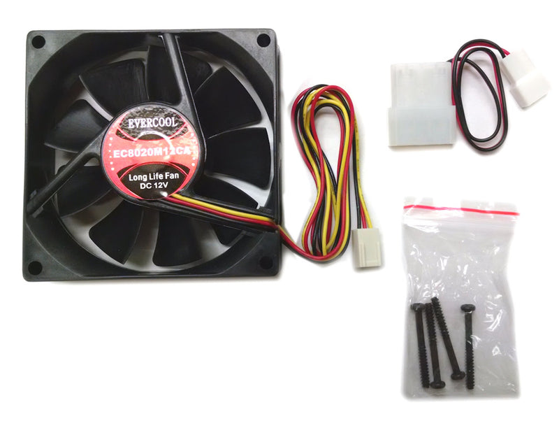 Evercool 12 Volt Fan 3 Pin Connector-EC8020M12CA – Coolerguys