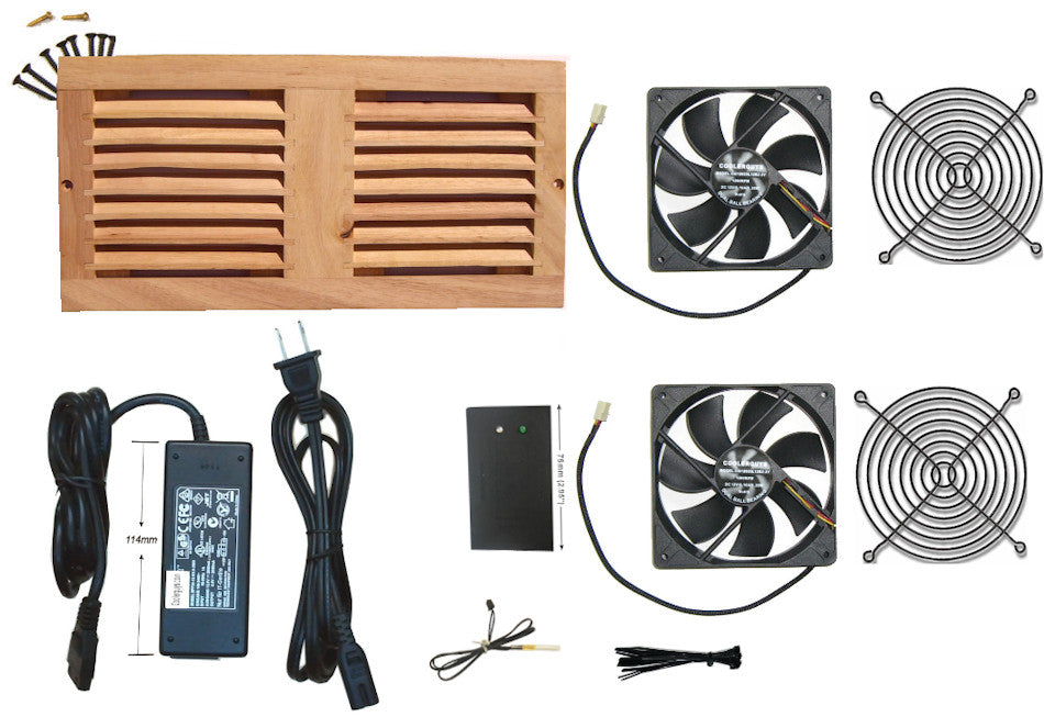 CabCool1202 Dual 120mm Fan Cooler Kit Wood Grill – Coolerguys