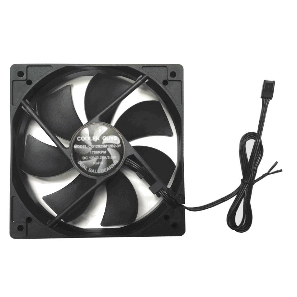 Coolerguys 120mm Fan (120x120x25mm) 3 Pin Low/Medium/High Speeds 12025