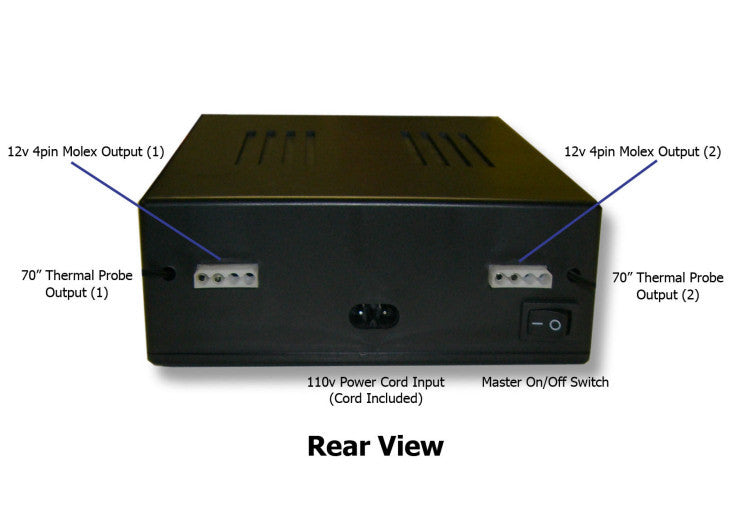 2 AMP AC/DC Adapter with Dual Thermal Monitors - Coolerguys