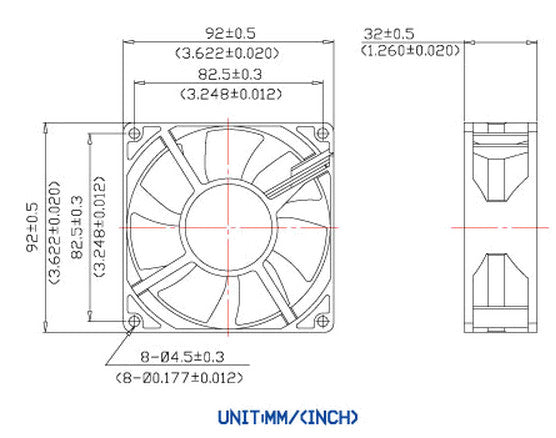 Evercool 12 Volt Fan 3 Pin Connector EC9232M12BA – Coolerguys