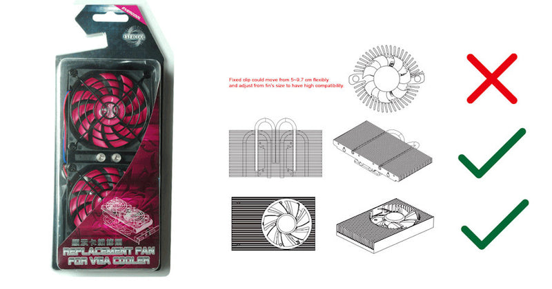 Evercool RVF-2F VGA Cooler Replacement Dual 80mm Fan – Coolerguys