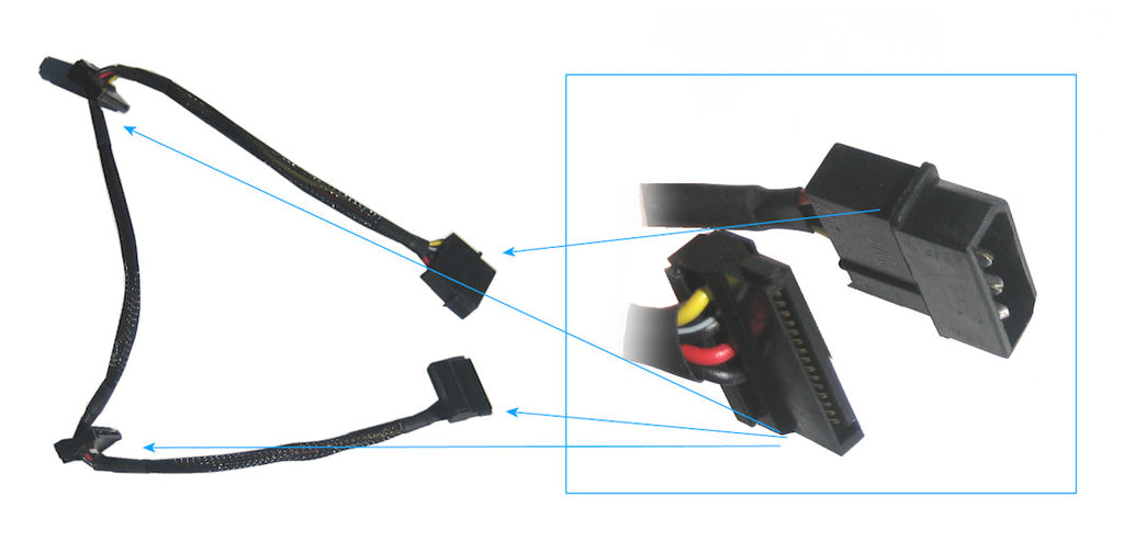 EVGA SATA 3 Cable Set 18inch Straight 4Pin - 3-15Pin – Coolerguys