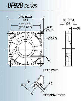 Mechatronics 92x92x25mm High-Speed AC Fan UF92B12-BTHR – Coolerguys