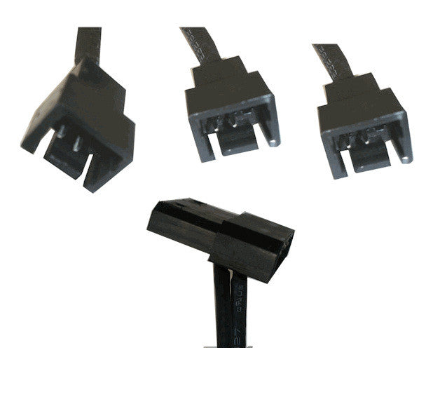 Mini 4 pin to triple 3 pin connector-sleeved – Coolerguys