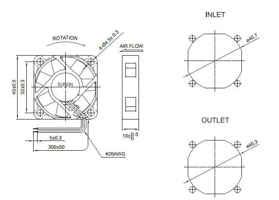Sunon Maglev Fan 40mm | Coolerguys for Computer Cooling