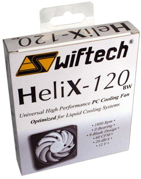 Swiftech Helix 120x120x25mm 9 Blade 12 Volts Fan HELIX-120-BW – Coolerguys